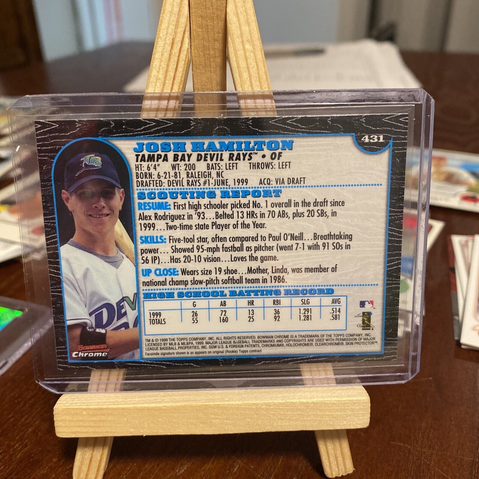 1999 BOWMAN CHROME JOSH HAMILTON ROOKIE CARD #431 Texas Rangers | eBay