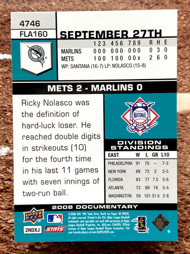 2008 Upper Deck Documentary - #4746 Jeremy Hermida, Ricky Nolasco for ...