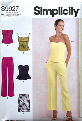 Simplicity Pattern S9927 Misses Corsets, Pants, Skirt Sizes: 18, 20, 22 ...