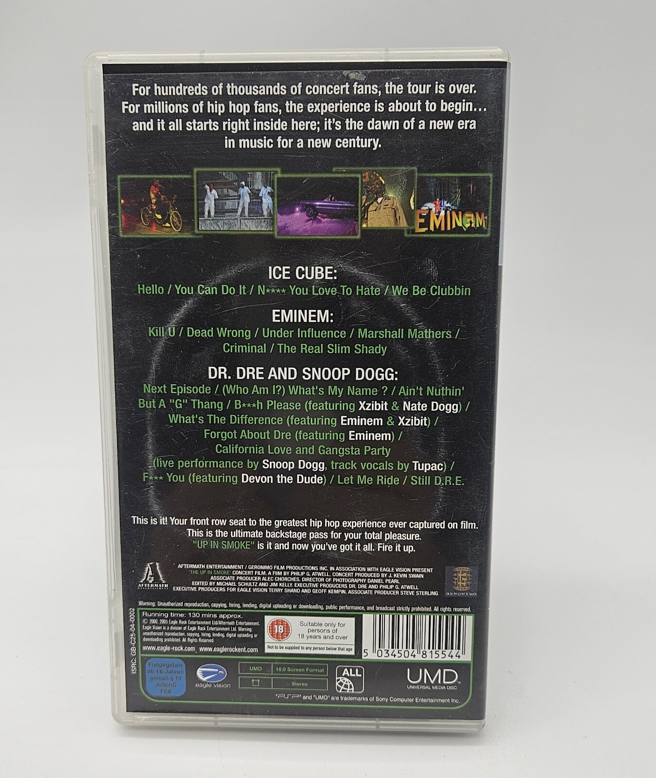 The up in Smoke Toure UMD Music Sony PlayStation PSP Eminem Ice Cube ...
