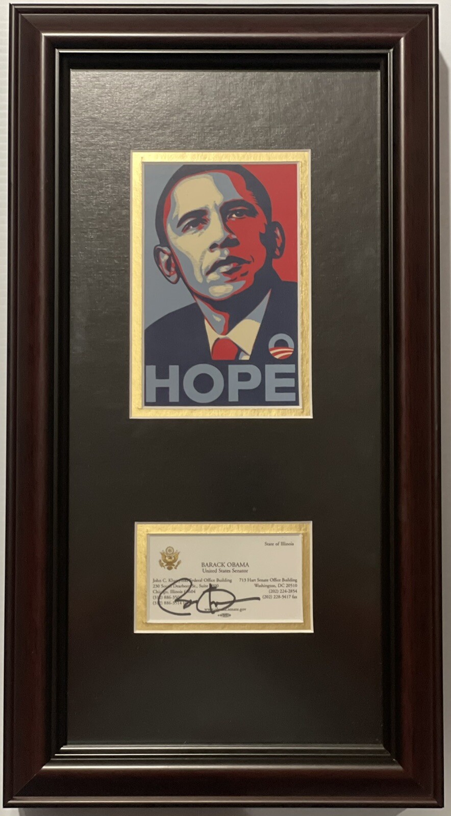 President Barack Obama Autographed US Senator Business Card (JSA Full ...