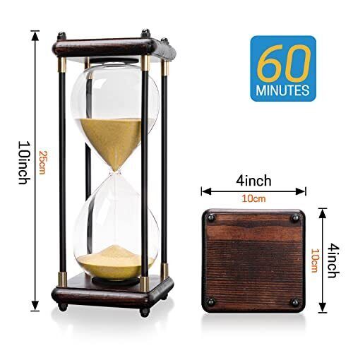 60Min Hourglass Sand Timer Wooden Sand Clock Table Decorative Wooden ...