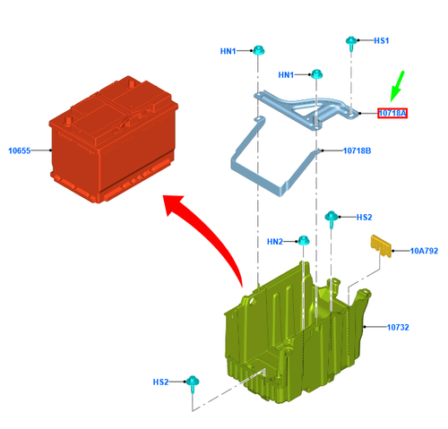 NEU FORD PUMA BATTERIE HALTERUNG HALTERUNG 2080659 H1BB-10718-AA ...