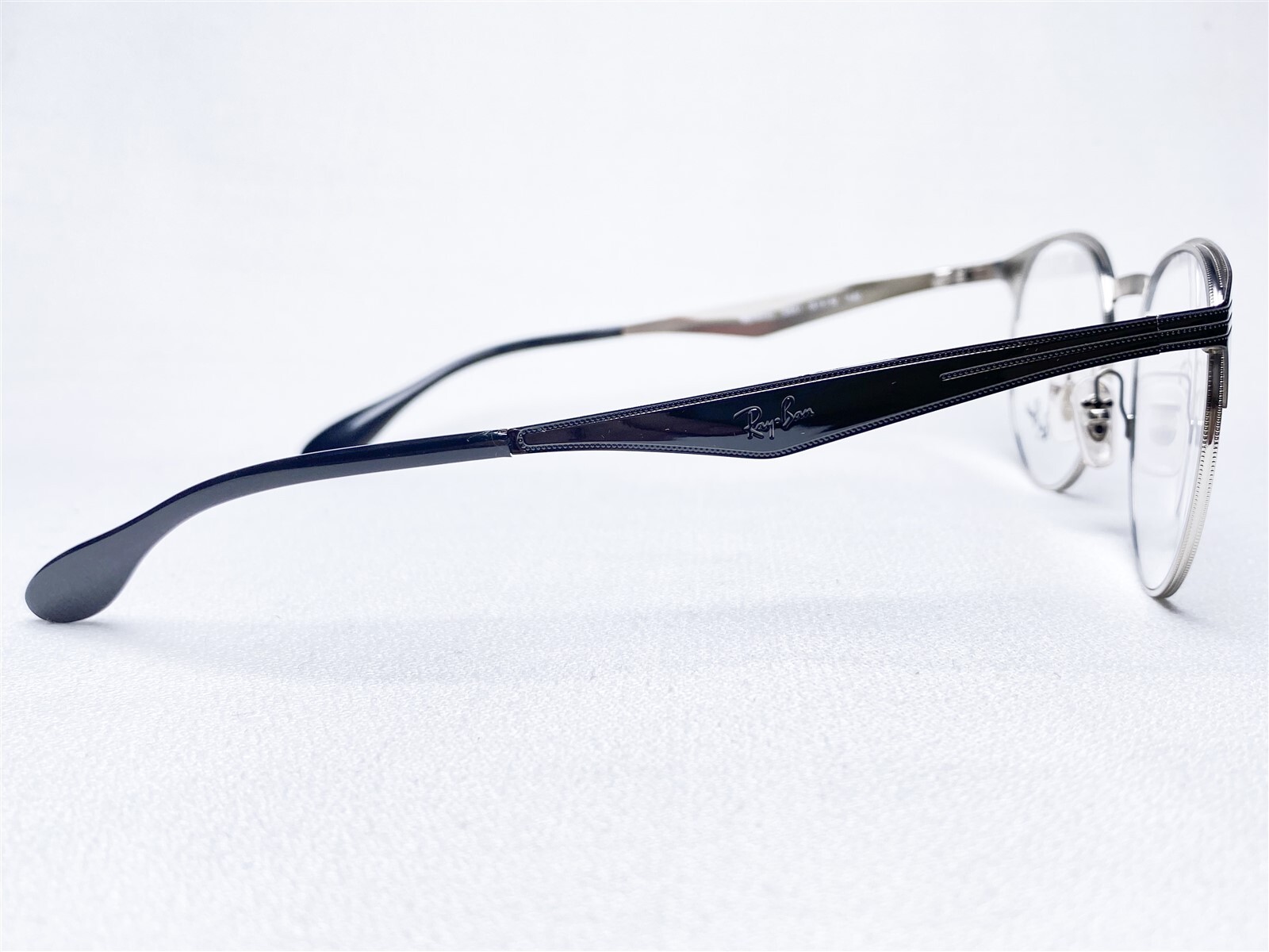 NEW Ray Ban RB6406 2861 Unisex Silver On Top Black Round Eyeglasses ...