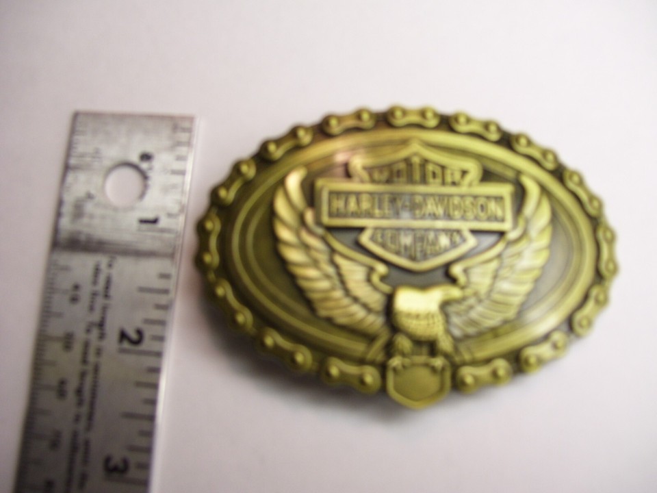 HARLEY DAVIDSON BELT BUCKLE EAGLE CHAIN BIKER MOTORCYCLE Fits: 1-1/2 ...