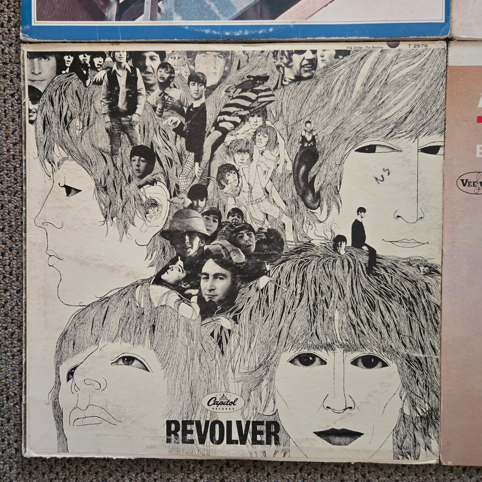 4 Beatles LP Jackets Only: 1967-1970 White Album Revolver Introducing ...