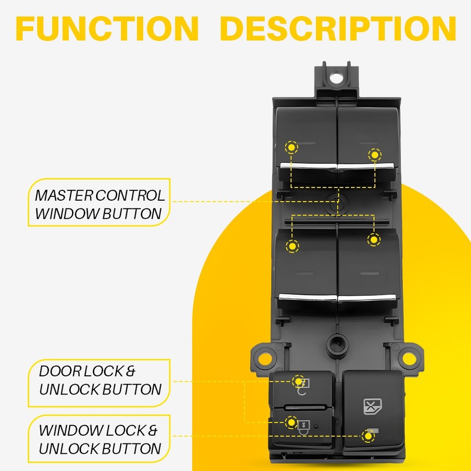 1X Black Window Switch Front Left Driver For Toyota Corolla 2020 2021 ...