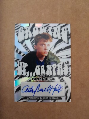 Anthony Michael Hall /3 Prismatic Zebra Autograph Card Leaf Pop Century ...