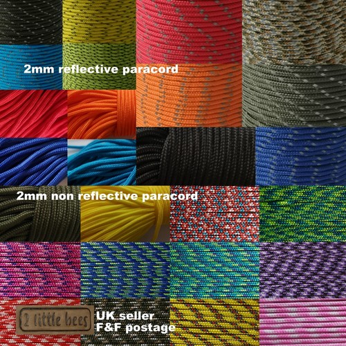 2mm Paracord Reflective Micro Cord Strong Bushcraft Lanyard Camping ...