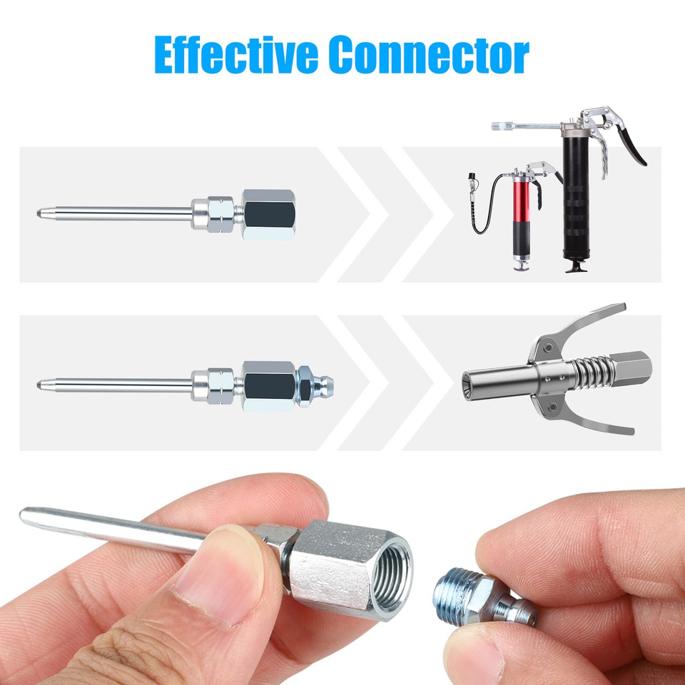 Grease Gun Accessory Kit 90 Degree Coupler Needle Nozzle Grease ...