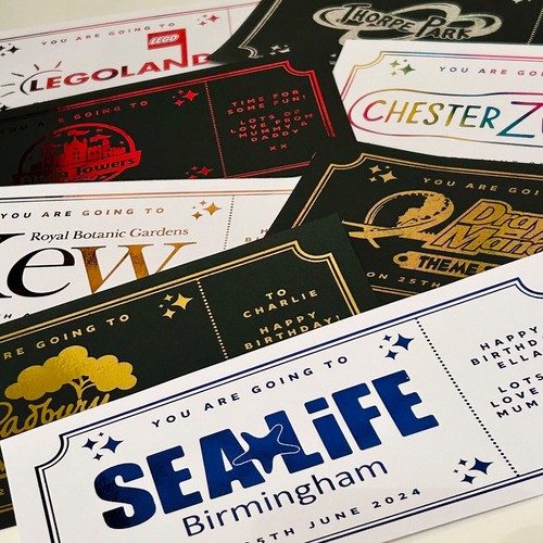 Personalised Kids Day Out Event Holiday Keepsake Gift Foiled Ticket ...