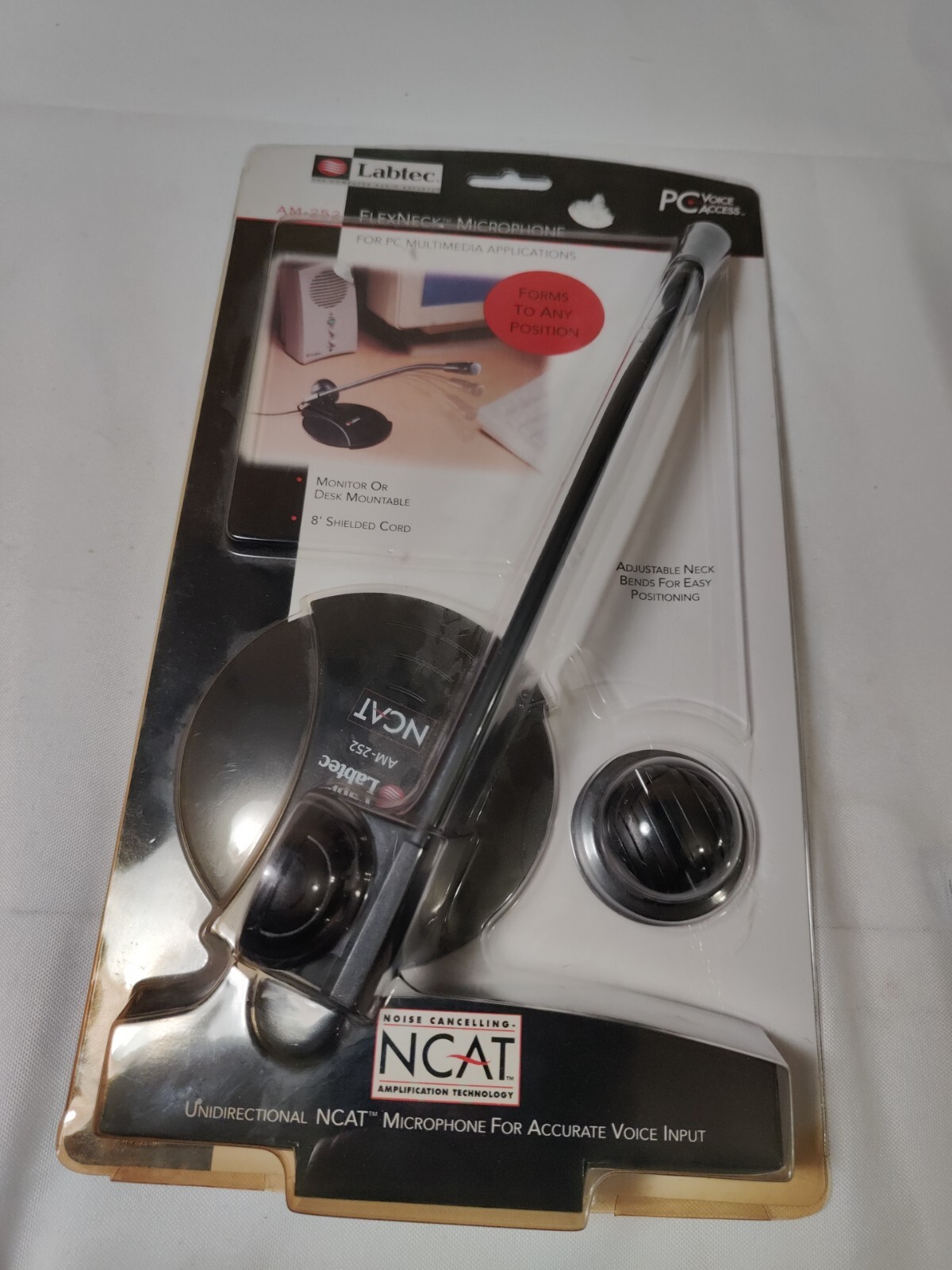 Labtec Am-252 FlexNeck Microphone Uni-directional NCAT Noise Cancelling ...