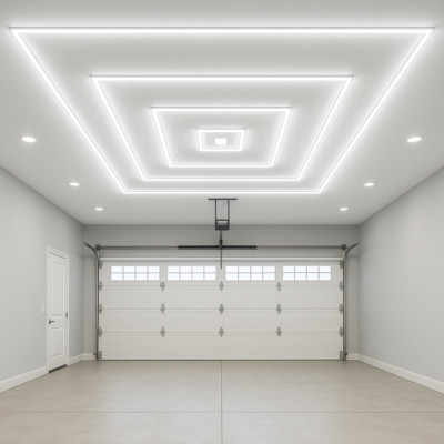 20 x 20 ft LED Concentric Square Garage Detail Retail Light Hexagon ...