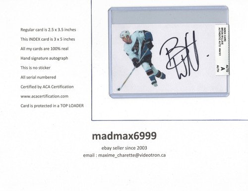 Brian Willsie Washington Capitals AUTOGRAPH AUTO SIGNED INDEX HOCKEY ...
