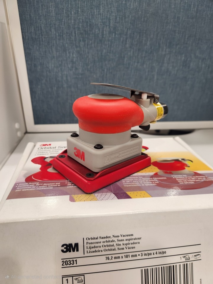 3M 20331 Random Orbital Air Sander 6" Non-Vacuum Pneumatic Dual Action ...