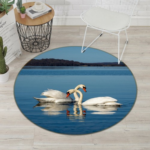 3D Mountain Lake Swan C13 Animal Non Slip Rug Mat Elegant Photo Carpet ...