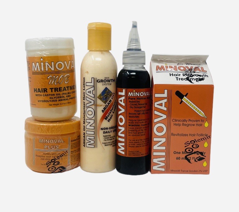 Minoval Plus Hair Dropper + MOB treatment + Pommade + Castor Oil + hair ...