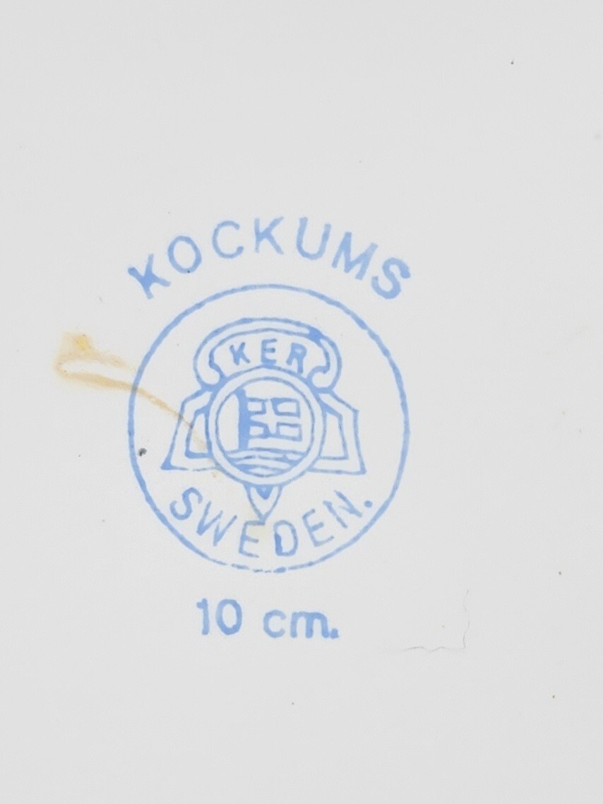 Vintage Kockums Sweden Enamelware Lidded Canister White Blue 10cm | eBay