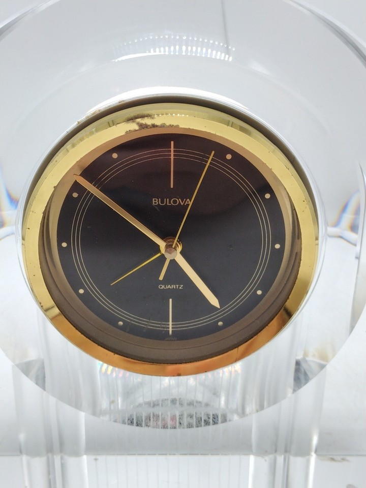 Bulova Mantel Crystal Case Clock | eBay