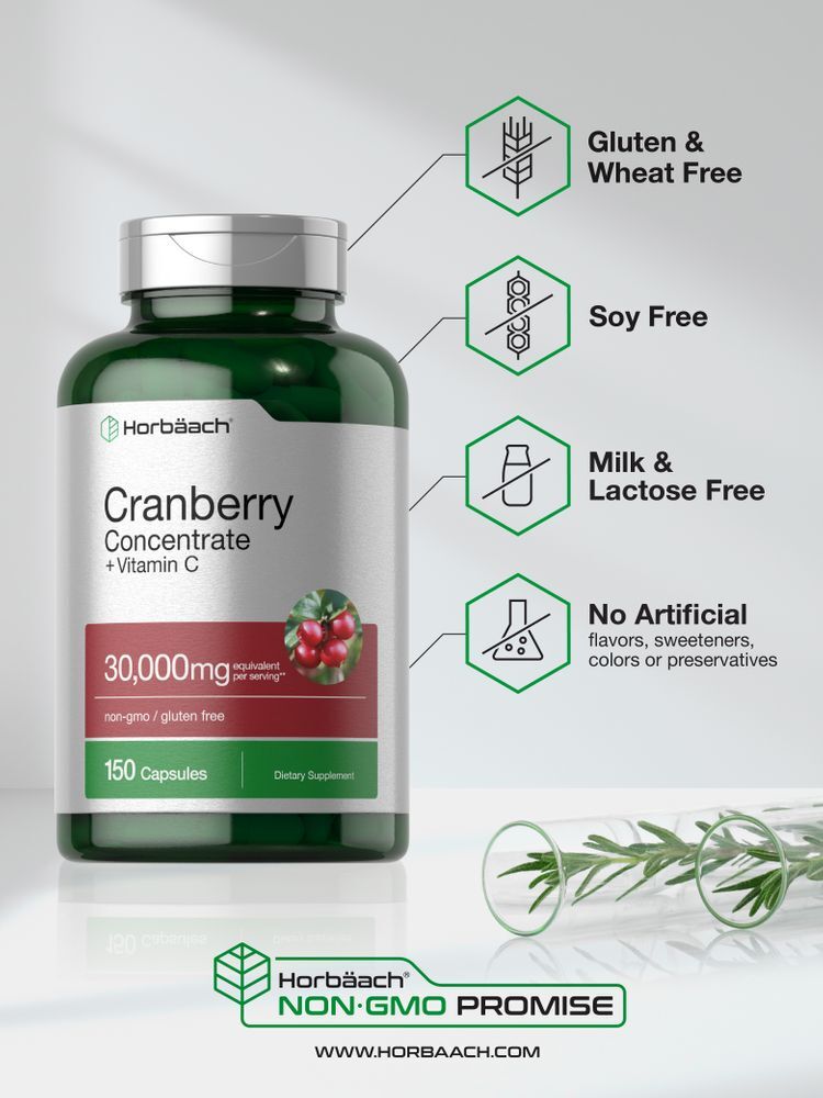 Cranberry Pills | 150 Capsules | 30,000 mg + Vitamin C | by Horbaach ...