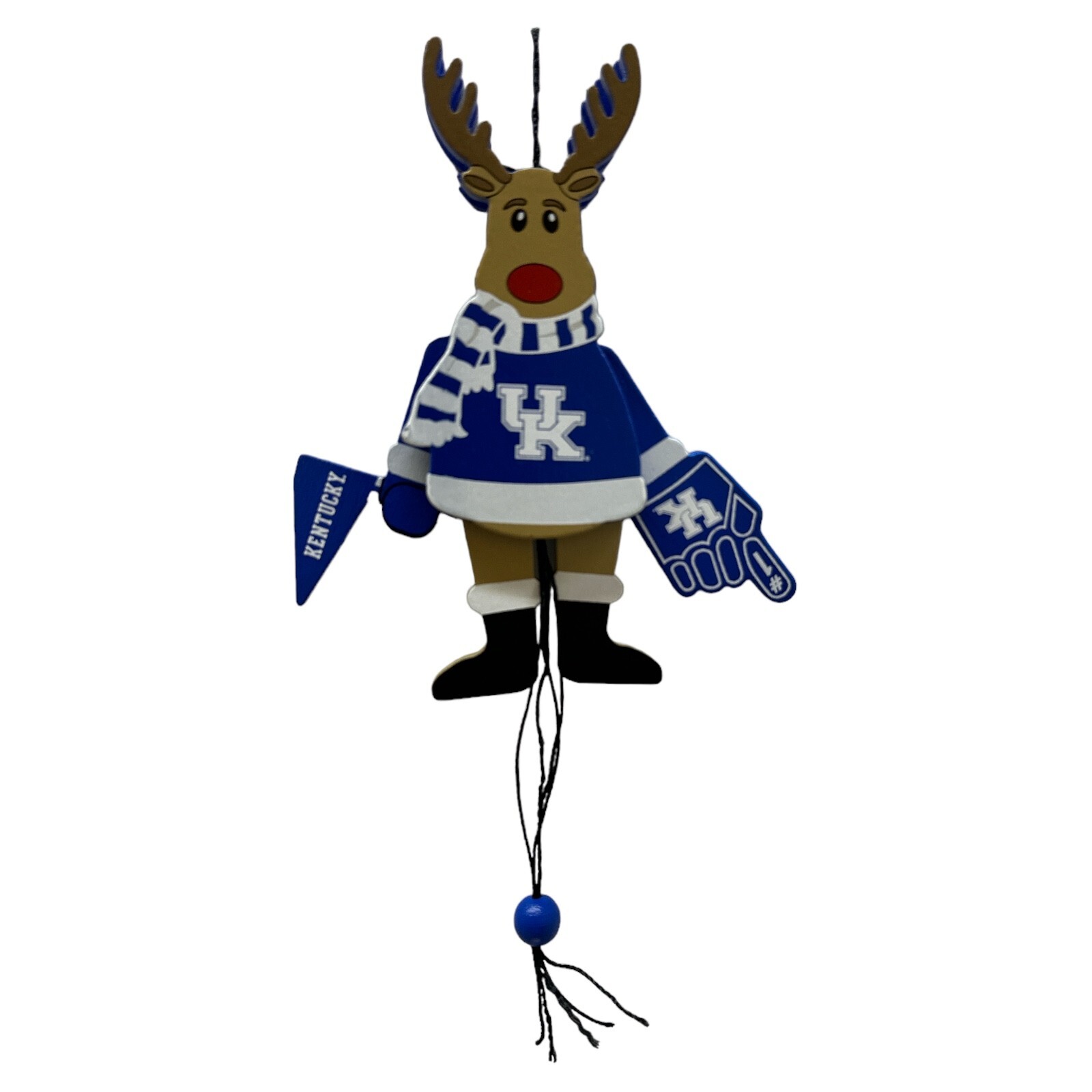 NCAA Kentucky Wildcats Wooden Cheering Reindeer Ornament | eBay