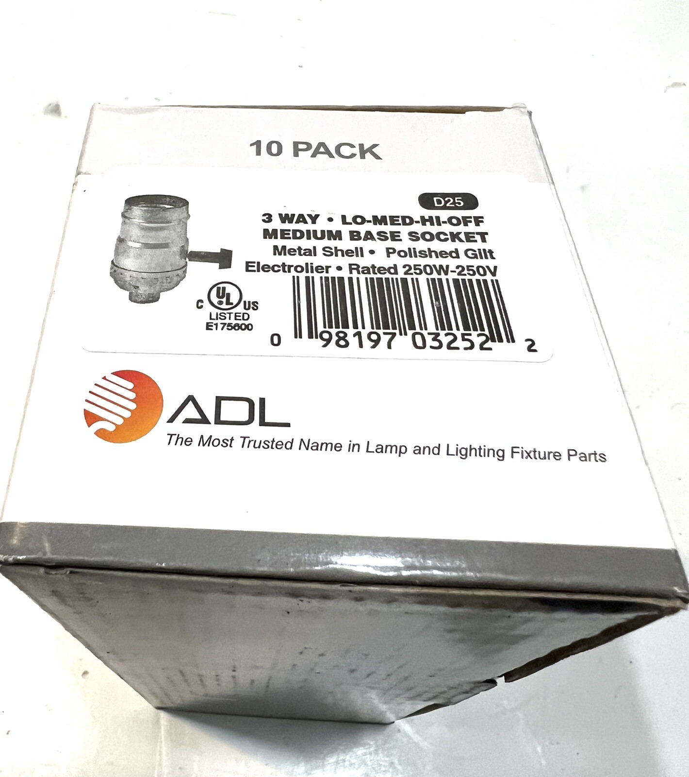 ADL 3 Way Lo-Med-Hi-Off Medium Base Sockets -10 In Package | eBay
