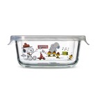 Pyrex Peanuts Snoopy Glass Storage Heat Resistant Containers Square 2p ...