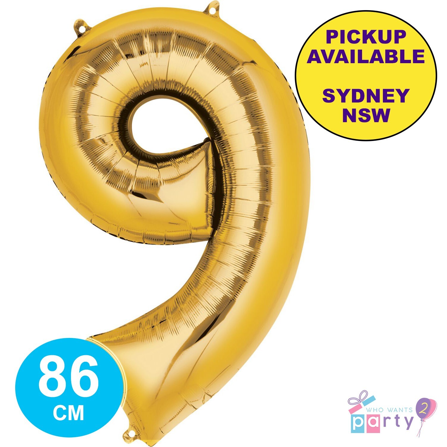 GOLD NUMBER 9 SHAPED FOIL HELIUM BALLOON NINE NINTH 9TH BIRTHDAY ...