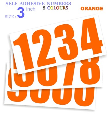 3" (75 mm) Vinyl Sticky Numbers , Self-Adhesive waterproof numbers 24 ...