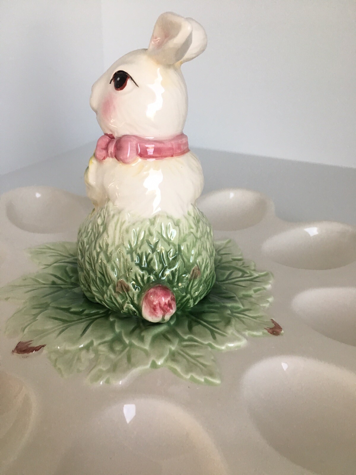 Easter Bunny Corner Ruby Spring Collection Ceramic Deviled Egg Plate ...