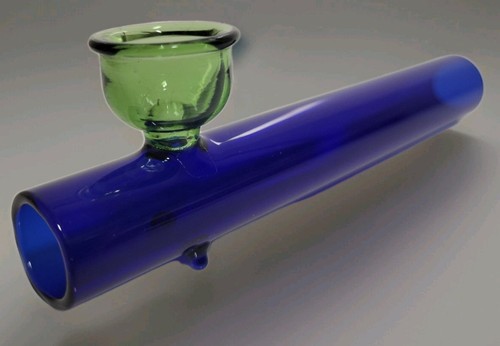 4.75" Inch Glass Steamroller Style Smoking Pipe Blue Green Free Screens ...