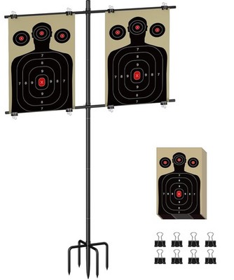 5-Prong Base Target Stand, Adjustable Metal Shooting Stand with 10 pcs ...