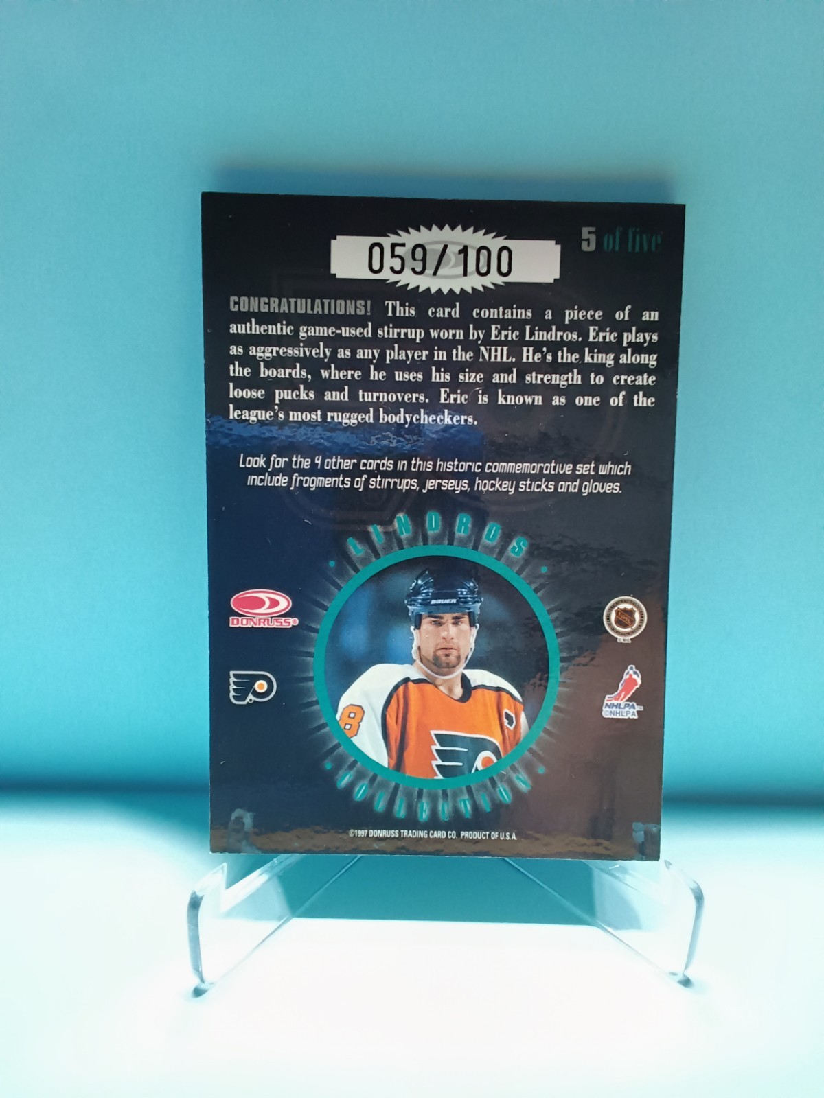 1997 Leaf Collection #5 Of 5 Eric Lindros Stirrup /100 Hall Of Fame | eBay