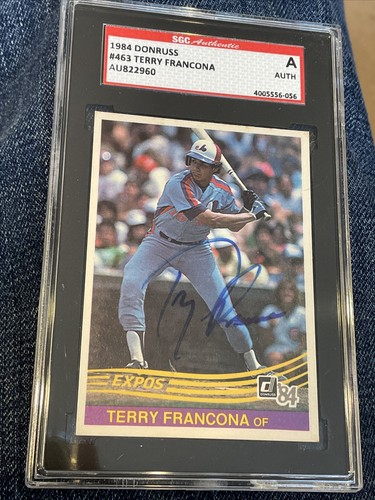 1984 Donruss #463 Terry Francona Montreal Expos Baseball Signed ...