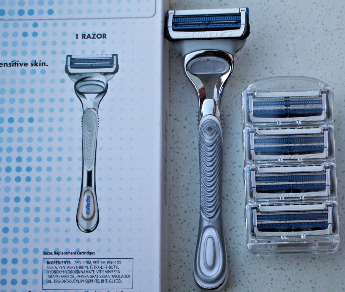 GILLETTE FUSION 5 PROGLIDE PROSHIELD POWER SKINGUARD SENSITIVE RAZOR ...