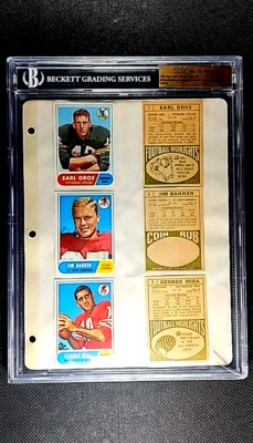 1968 Topps Vault File Copy 12 Card Page #7 - #12 BGS Authentic 1/1 One ...
