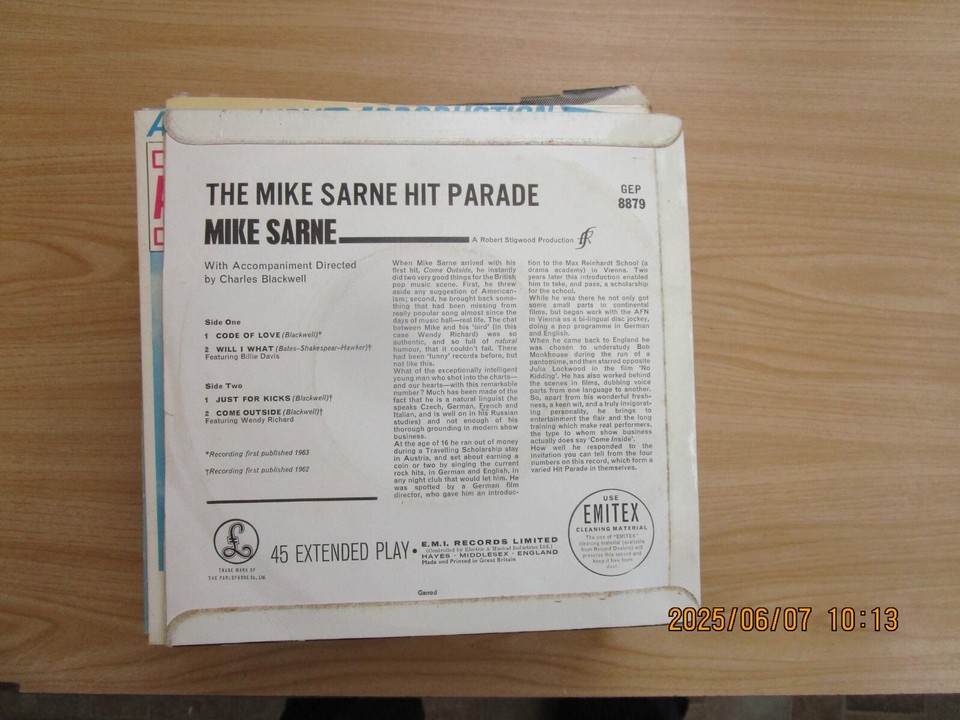 MIKE SARNE=THE MIKE SARNE HIT PARADE E.P. P/C EX- | eBay UK