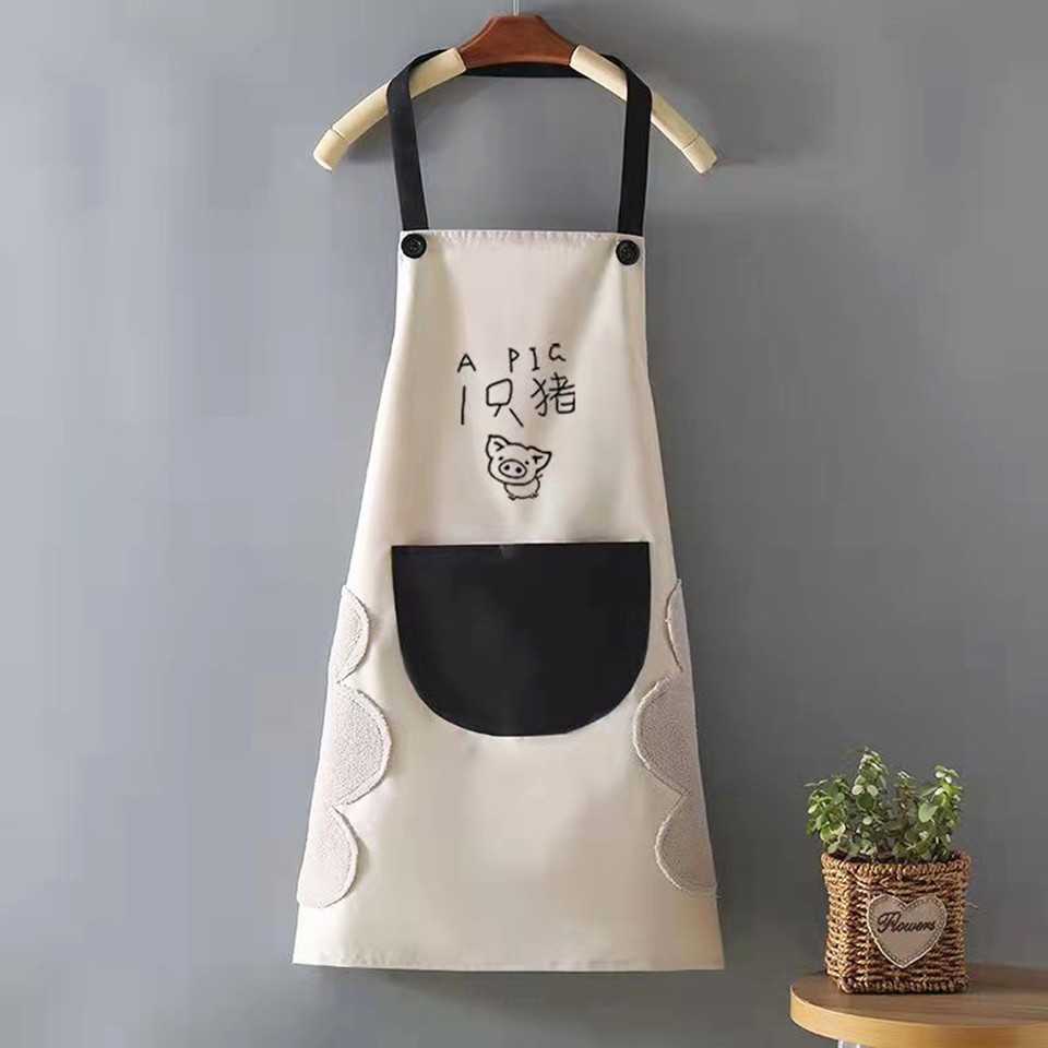 Bbq Apron Sleeveless Anti-fouling Men Women Cooking Overalls Wipe Hand ...