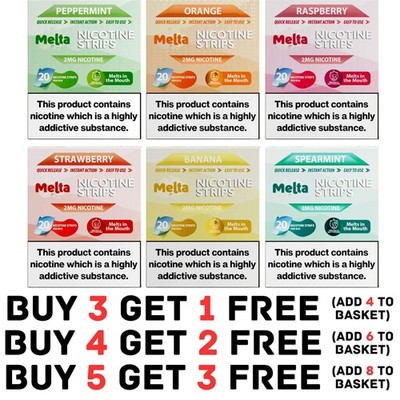 Melta Nicotine Patches Strips Slim Pouches 7 Flavours Patch SNUS | 20mg ...