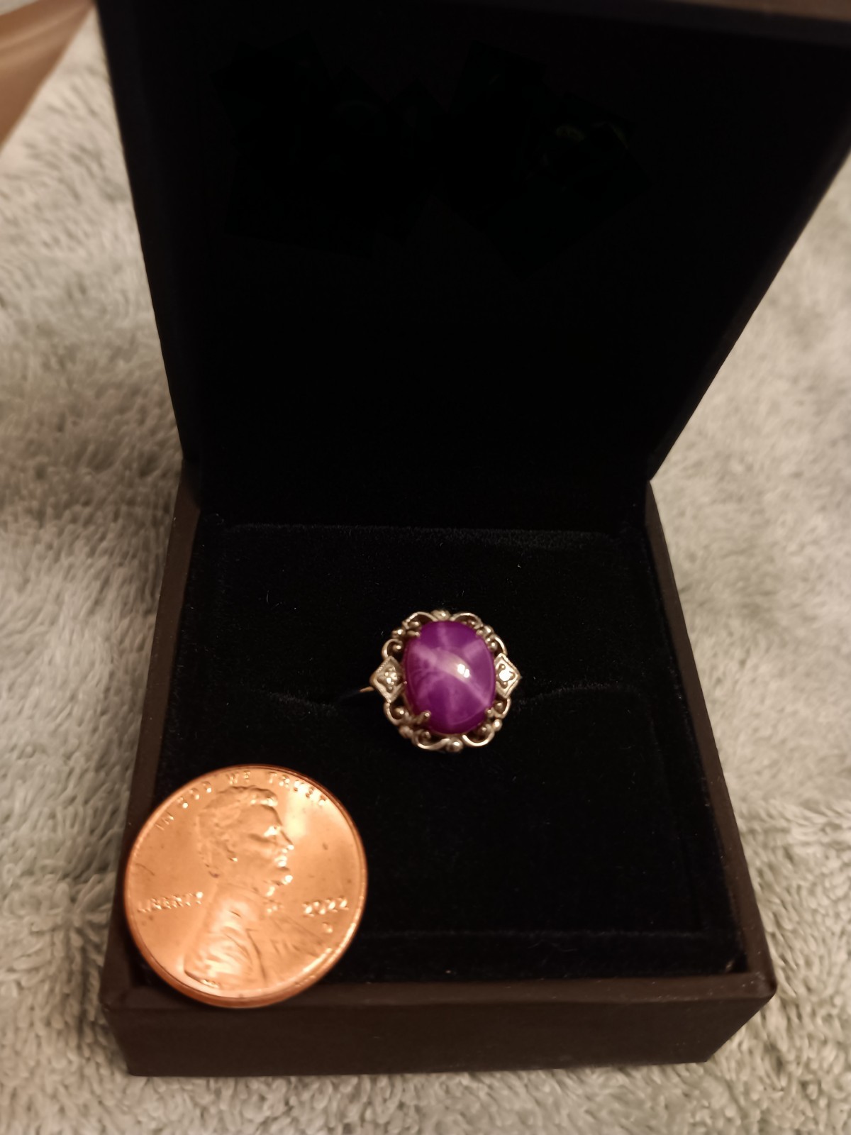 Rare Vintage Star Ruby Ring In Beautifully Filigreed 14kt White Gold ...