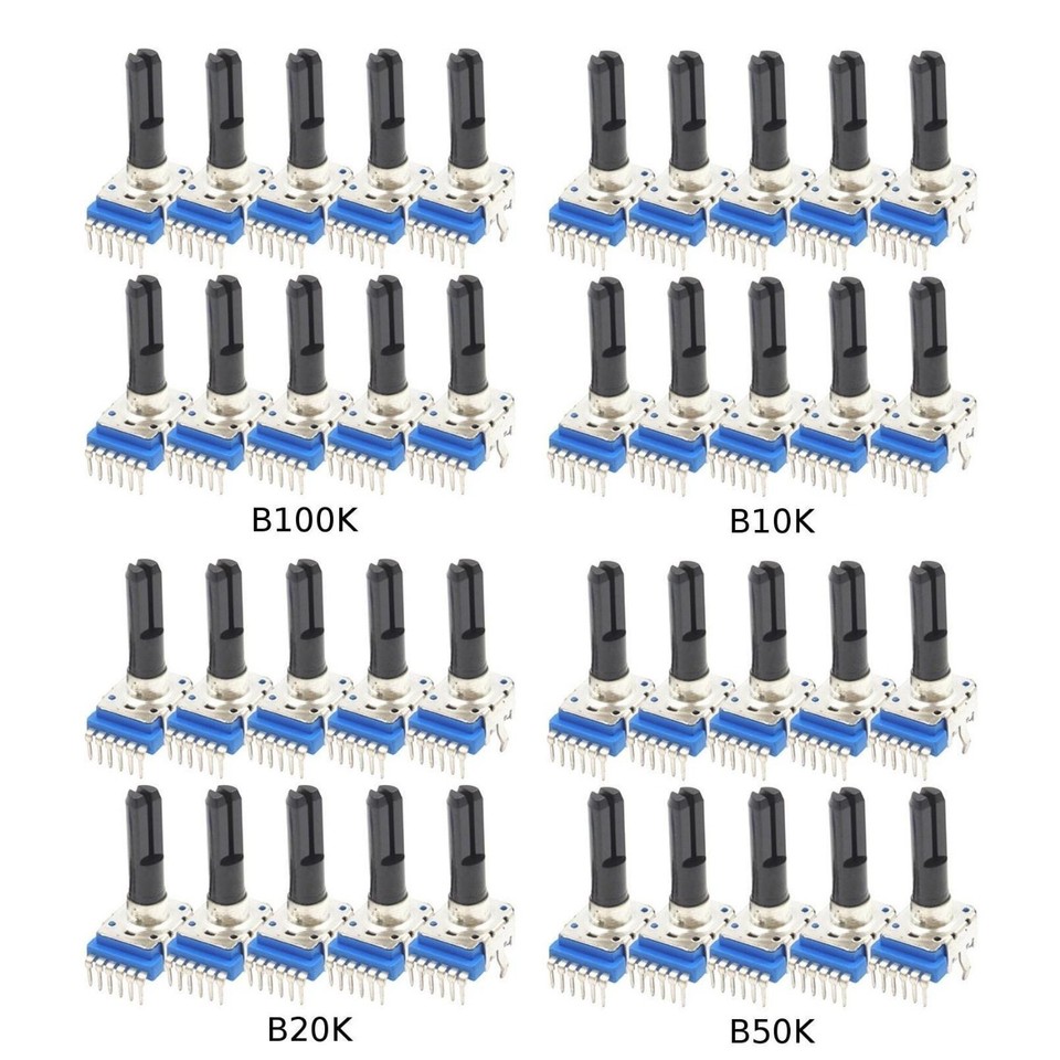 10er Set RK12 Stereo Potentiometer B10K B20K B50K B100K für Audio ...