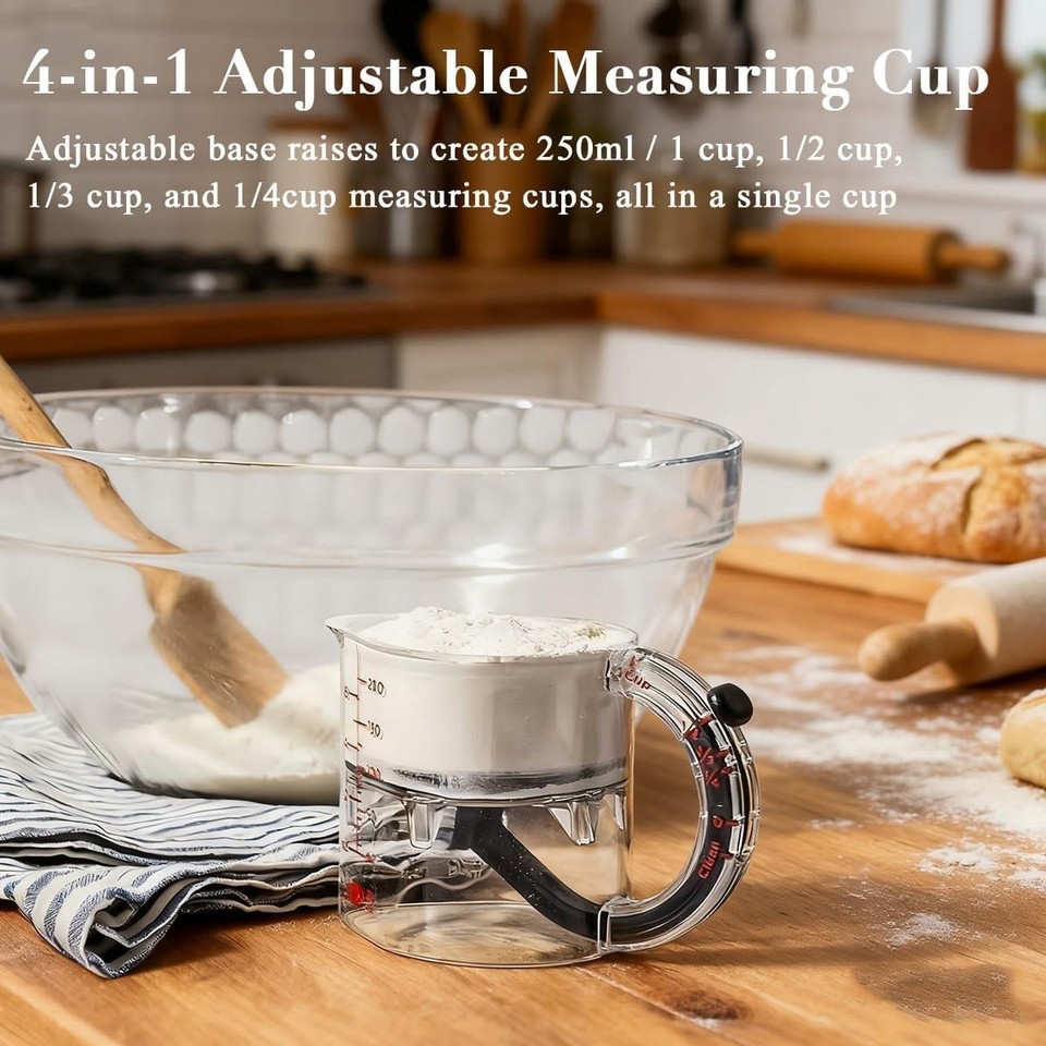 4-In-1 Adjustable Measuring Cup - Multi-Functional up Cup Measuring Cup ...