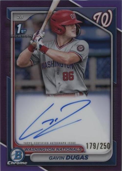 2024 Bowman Chrome - Prospect Autographs Gavin Dugas #CPA-GD Purple ...