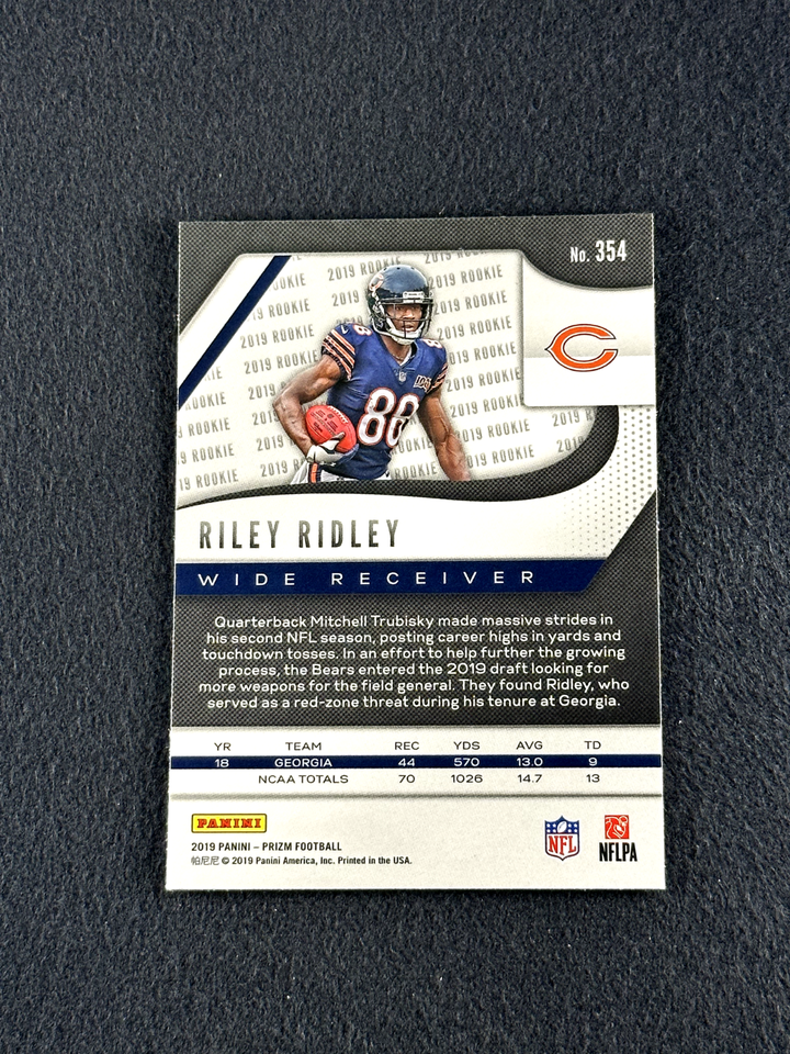 2019 Panini Prizm RILEY RIDLEY Rookie Card RC #354 Chicago Bears | eBay
