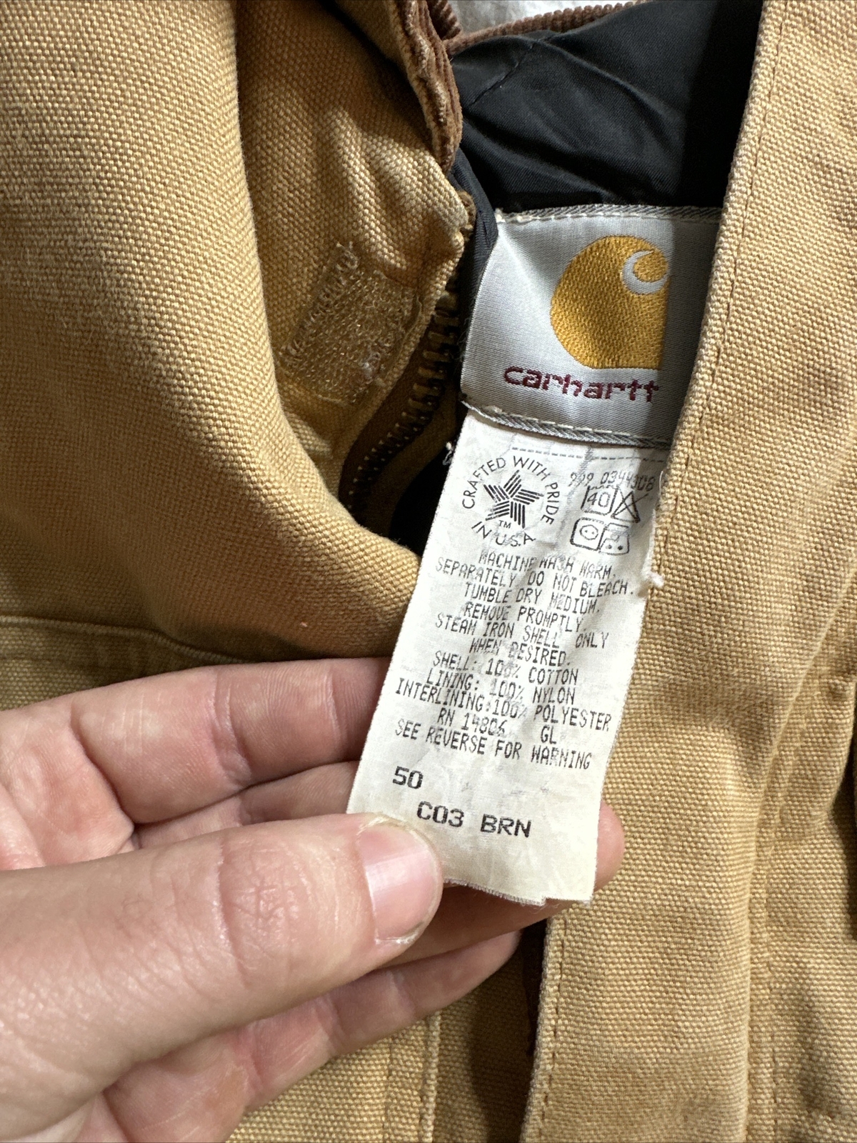 VTG Carhartt Jacket 50 Brown Arctic Canvas Barn Chore… - Gem