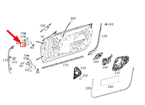 NEU MERCEDES-BENZ E C238 VORDERE LINKE TÜROBERSCHARNIER A2057201537 ...