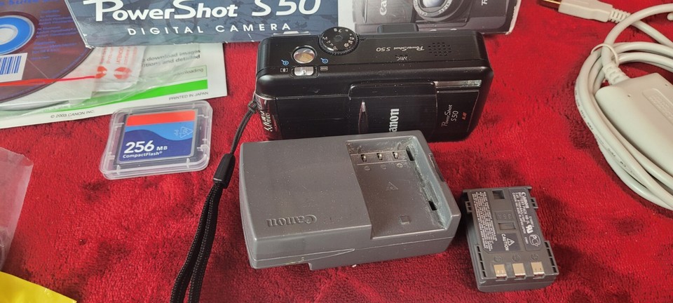 Canon Powershot S50 Digital Camera ~ In Box, With Charger, Battery ...