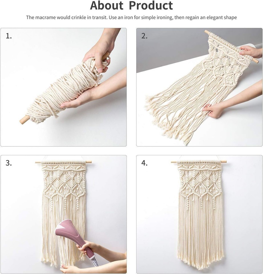 1/2/3x Macrame Hand Woven Wall Hanging Tassel Tapestry Boho Chic Home ...