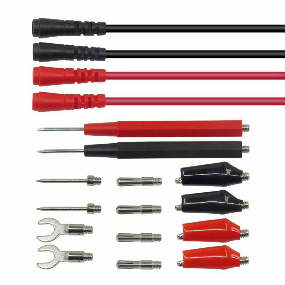 16Pcs/Set Multimeter Test Lead Probe Volt Meter Crocodile Cable Clip ...
