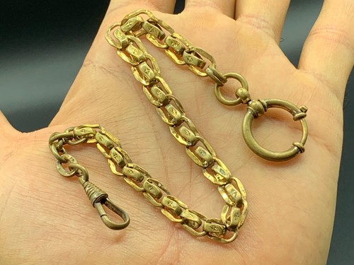Antique Graduated Rolled Gold Albert Pocket Watch Chain Fancy Link ...